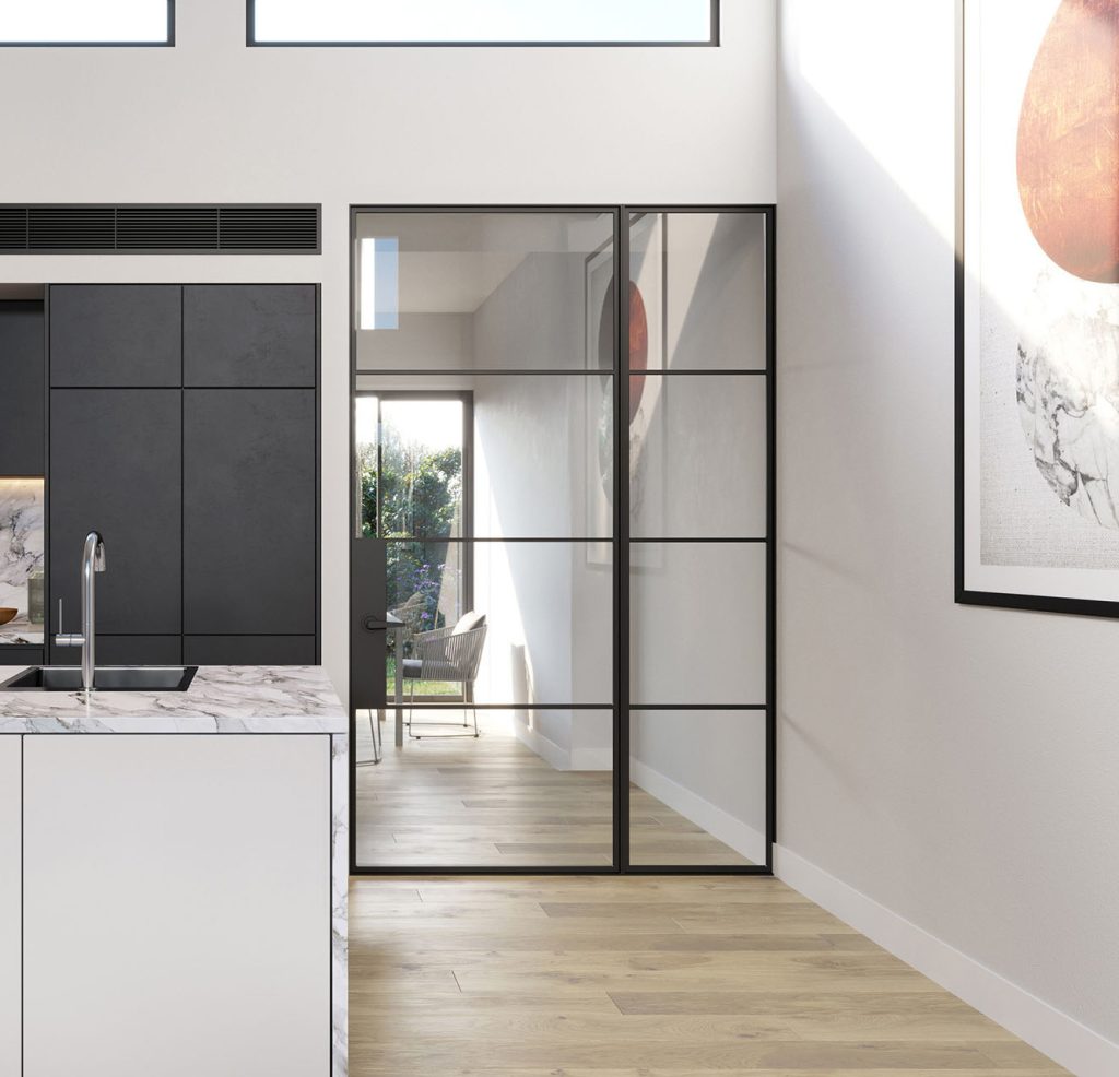 Michèle Single Sidelight Door - Omnia Steel